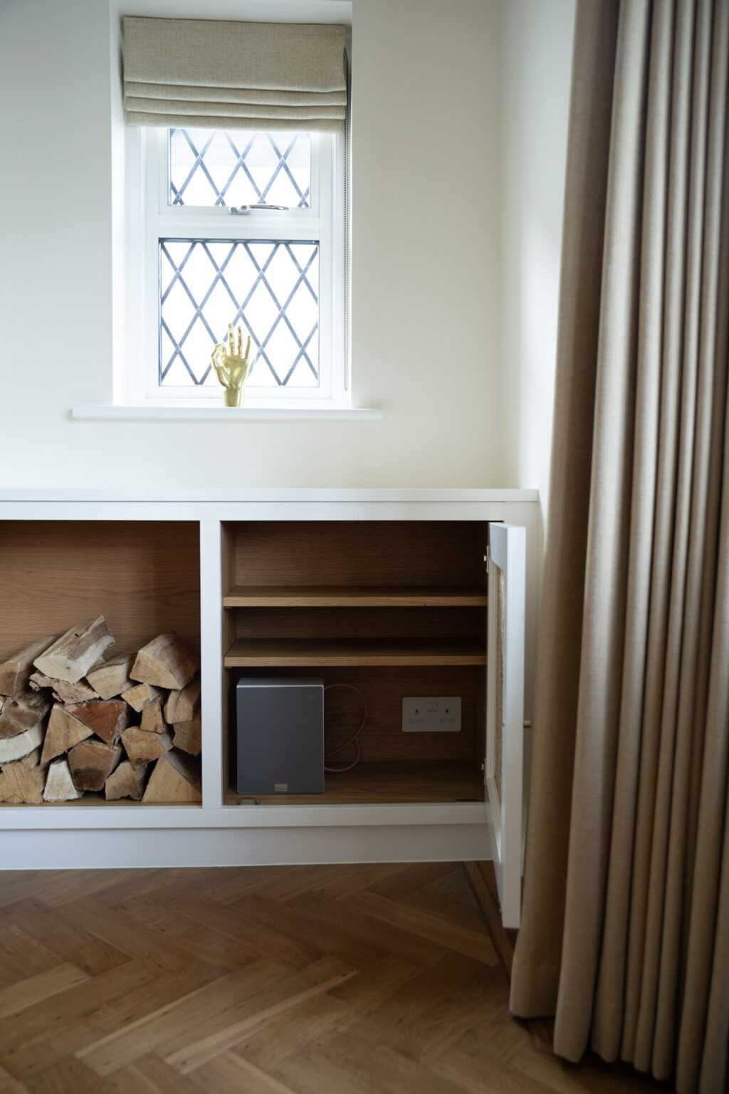 Living Room Update: New Alcoves & Hidden Home Theater Equipment