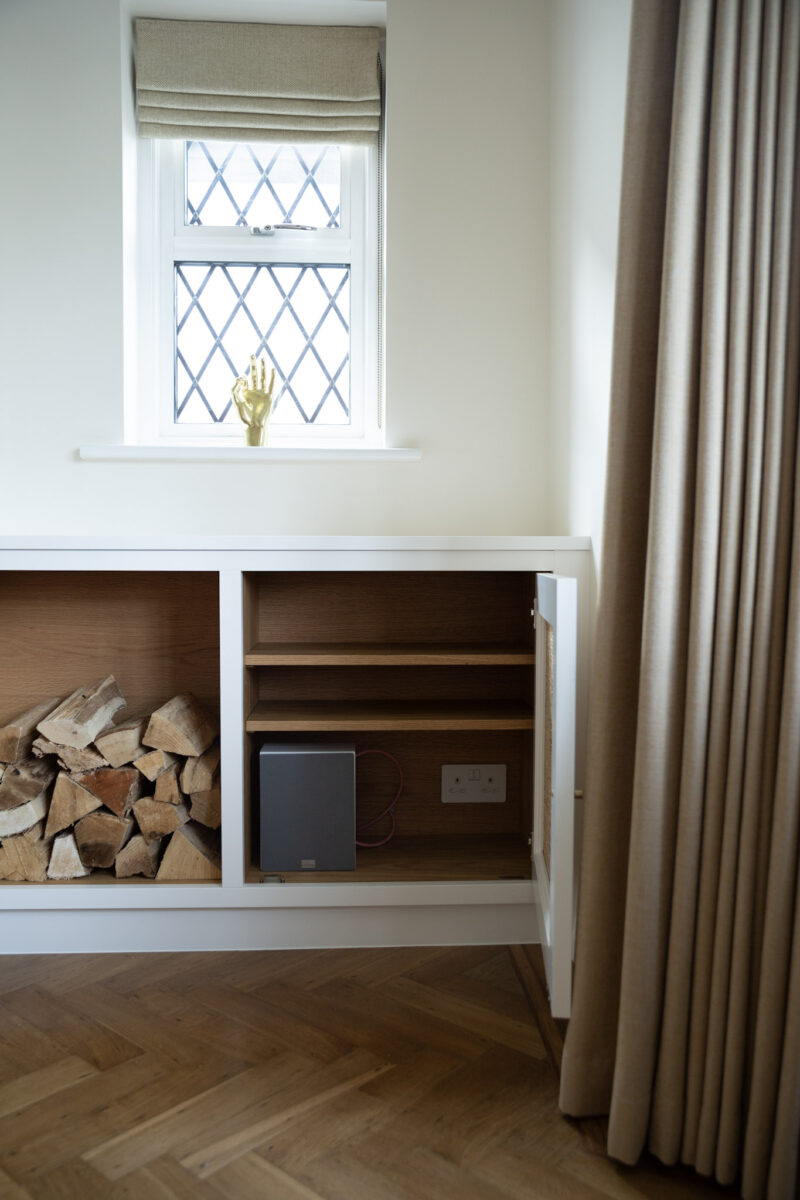 Living Room Update: New Alcoves & Hidden Home Theater Equipment